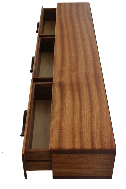 3 Drawer Floating Shelf (Sepele & Peruvian Walnut)